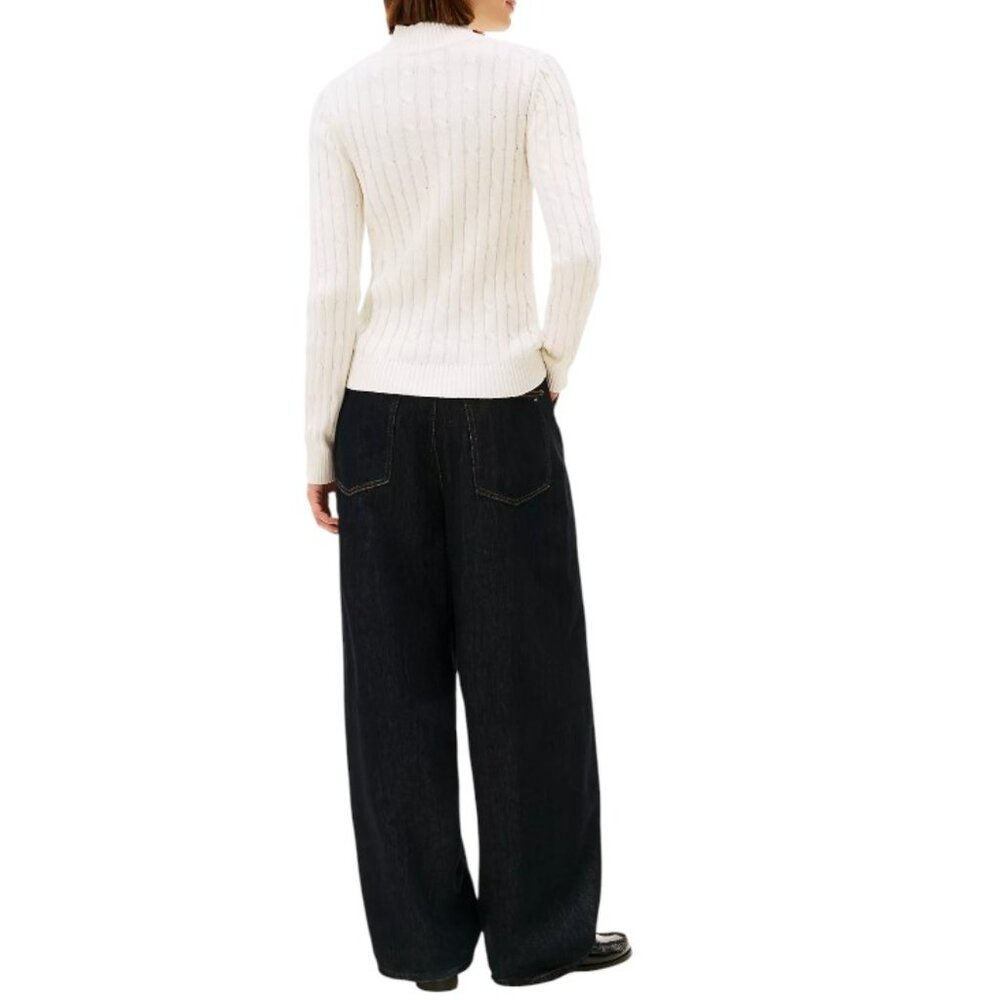 Tommy Hilfiger | Sweaters | Tommy Hilfiger Womens Crest Logo Cable Knit ...